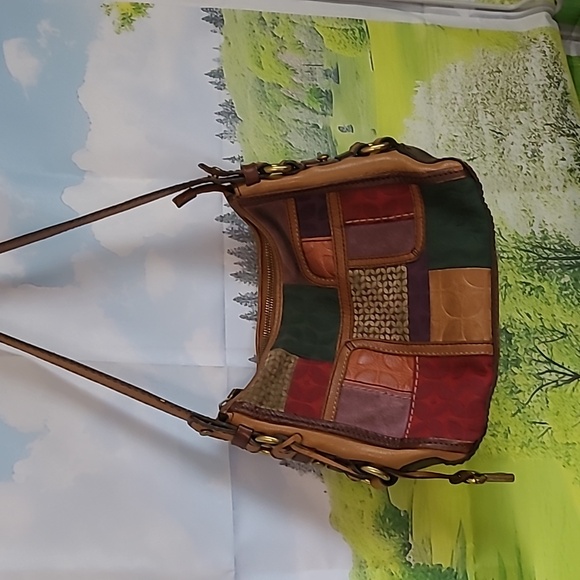 Fossil | Bags | Fossil Leather Suede Patchwork Shoulder Bag | Poshmark